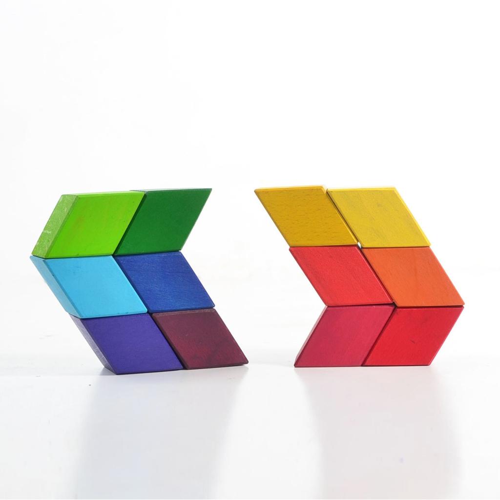 Rainbow Rhombus Wooden Blocks – Chitrani